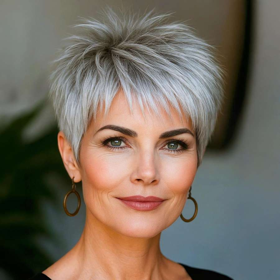 Modern Silver Pixie Cuts for Elegant, Confident Women - Likeeed