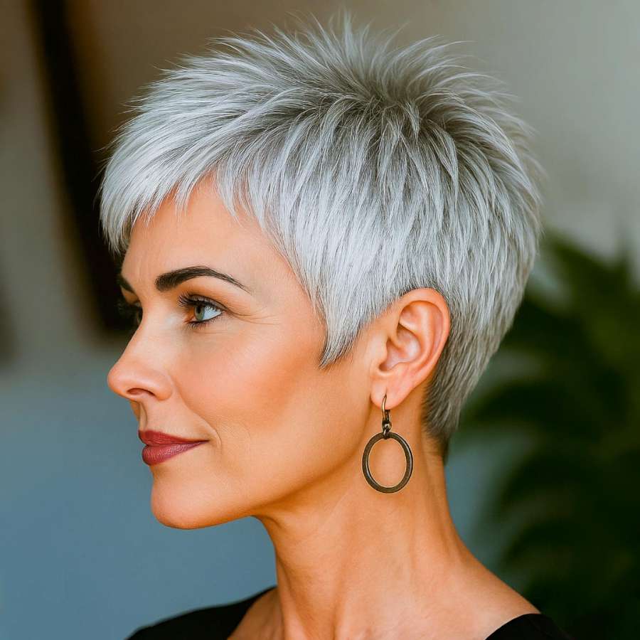 Modern Silver Pixie Cuts for Elegant, Confident Women - Likeeed